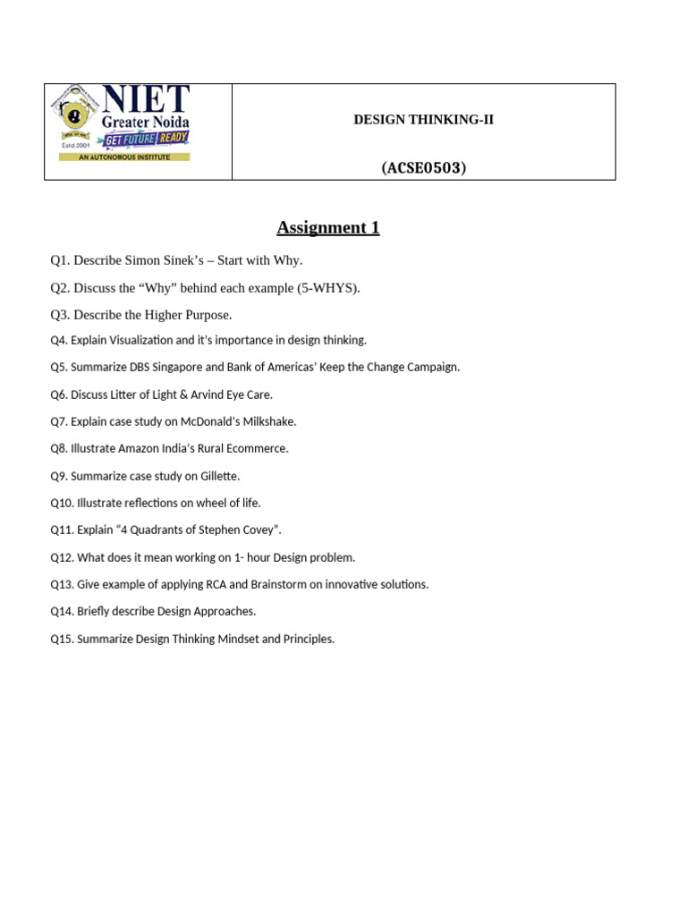 DT II Assignment 1 | PDF