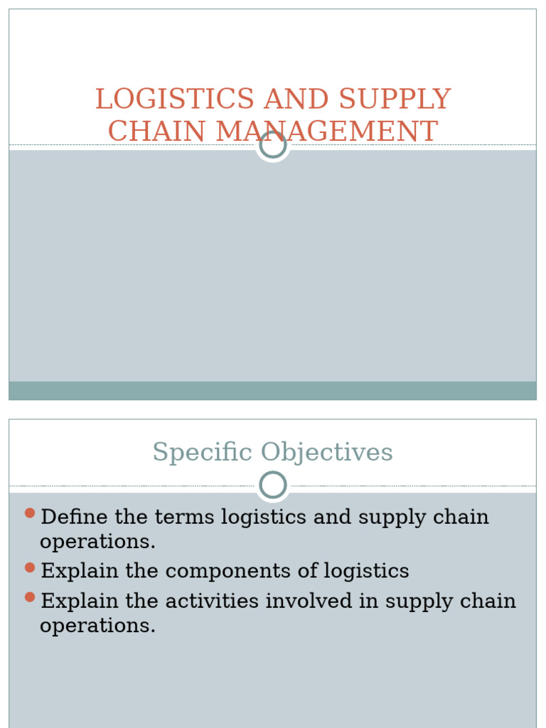 logistics | PDF | Logistics | Supply Chain