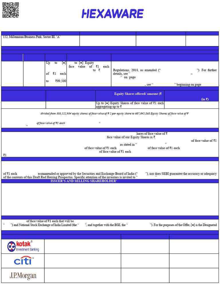Hexaware Technologies Limited CORPORATE IDENTITY NUMBER: U72900MH1992PLC069662 | PDF | Stocks ...