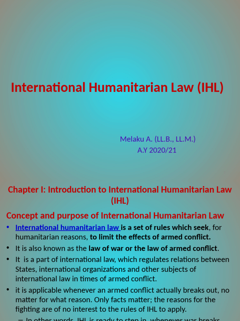 International HL | PDF | International Humanitarian Law | Civilian