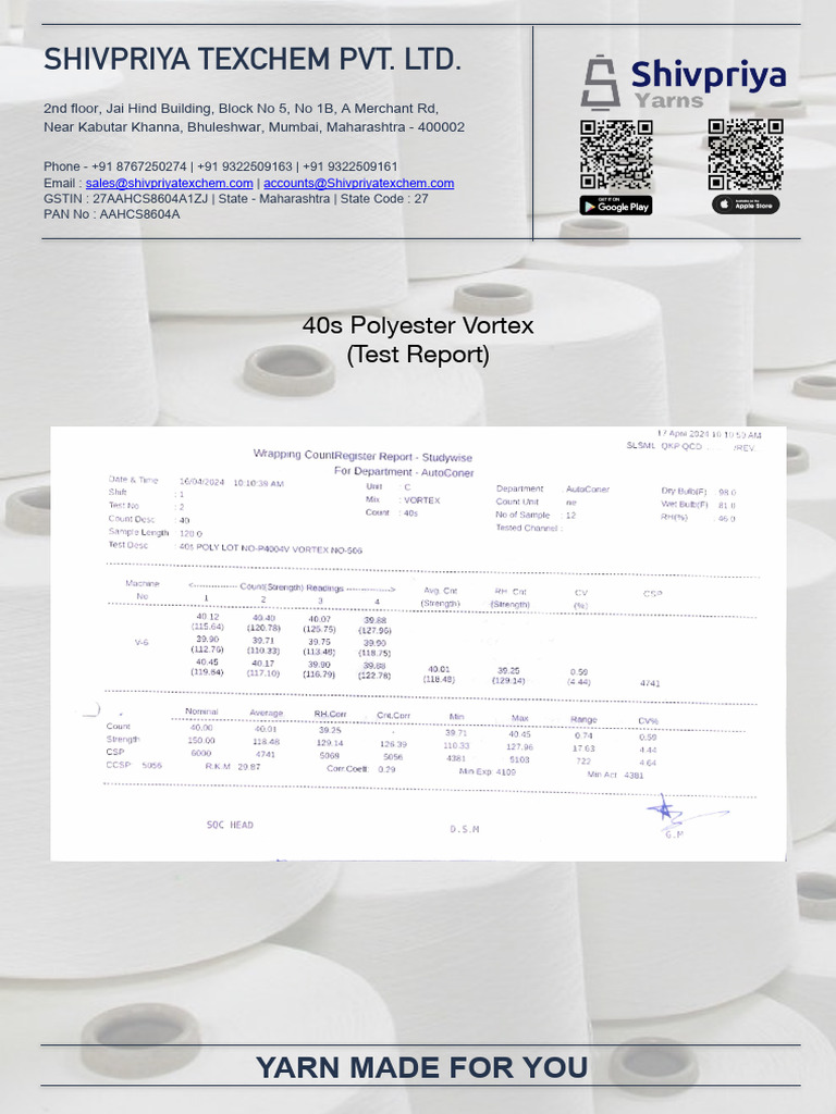 40s Polyester Vortex | PDF