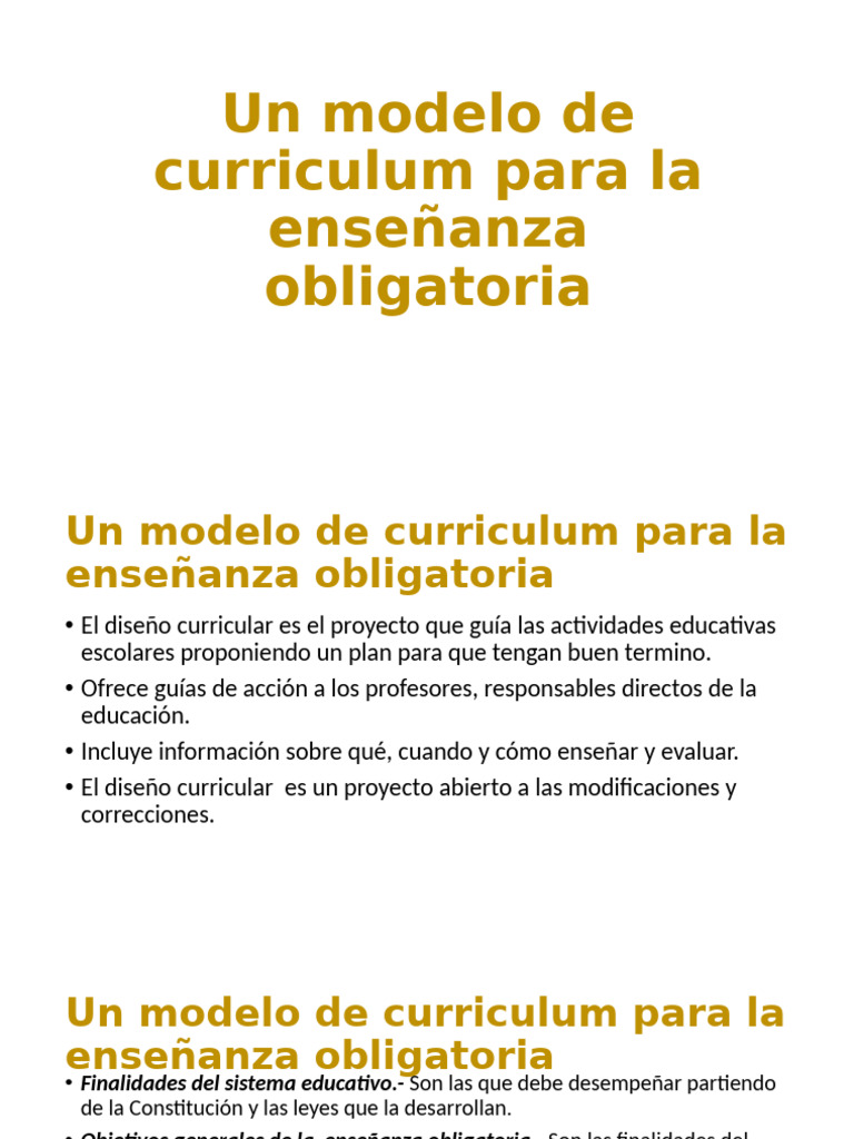 Modelo de Currículum para Educación Obligatoria | PDF | Plan de ...