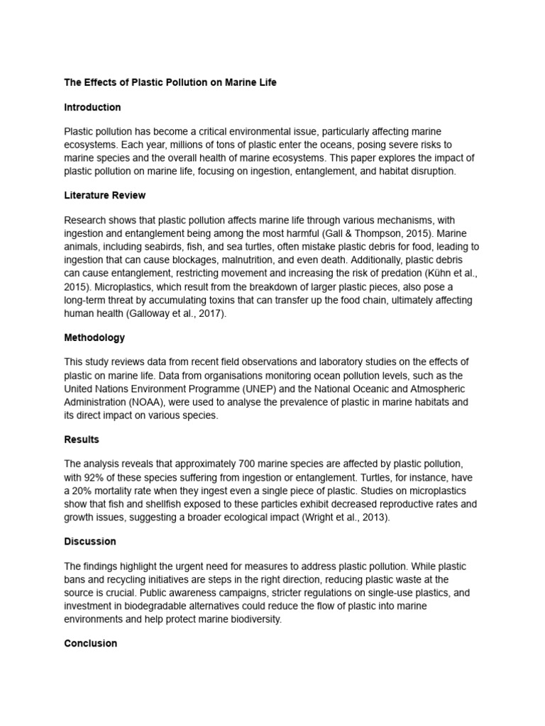 Impact of Plastic on Marine Life | PDF | Earth Sciences | Environmental ...