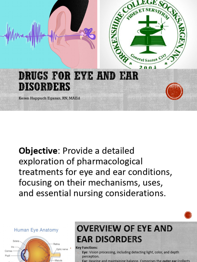 FINAL-TOPIC-9-DRUGS-FOR-EYE-AND-EAR-DISORDER | PDF | Glaucoma | Ear
