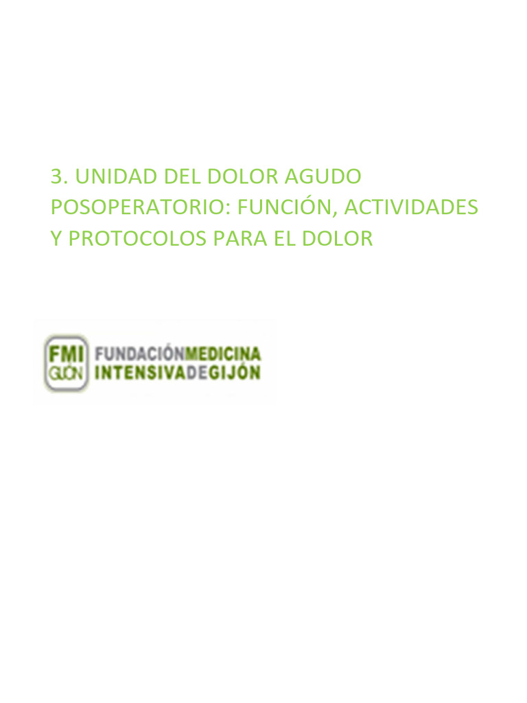 Unidad Del Dolor | PDF | Dolor | Analgésico
