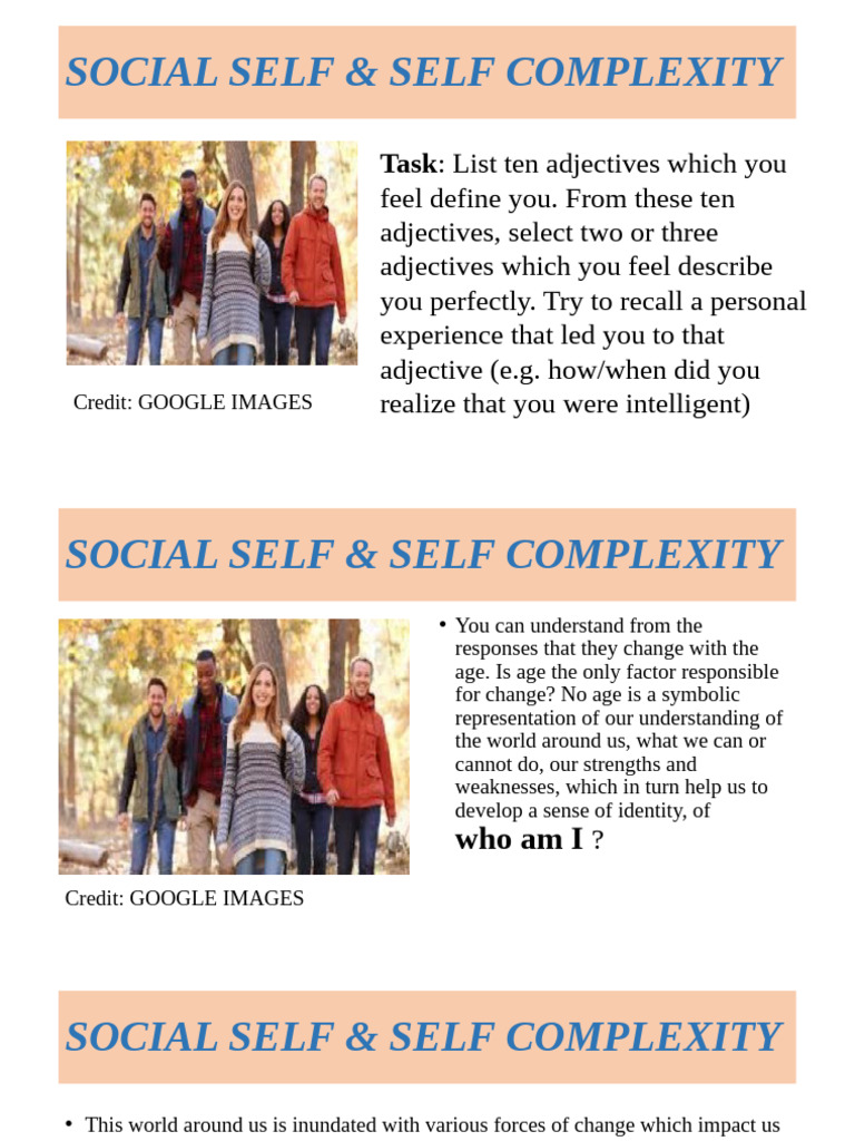 Social Self & Self Complexity | PDF | Identity (Social Science) | Cognition