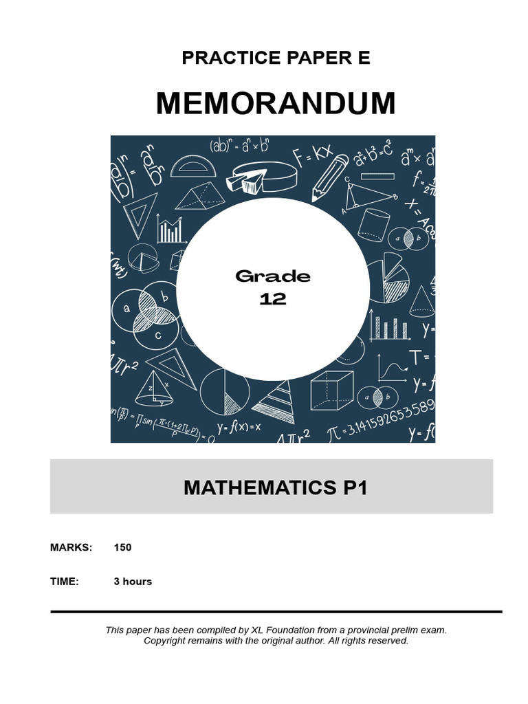 Maths Prac P1-E Memo | PDF