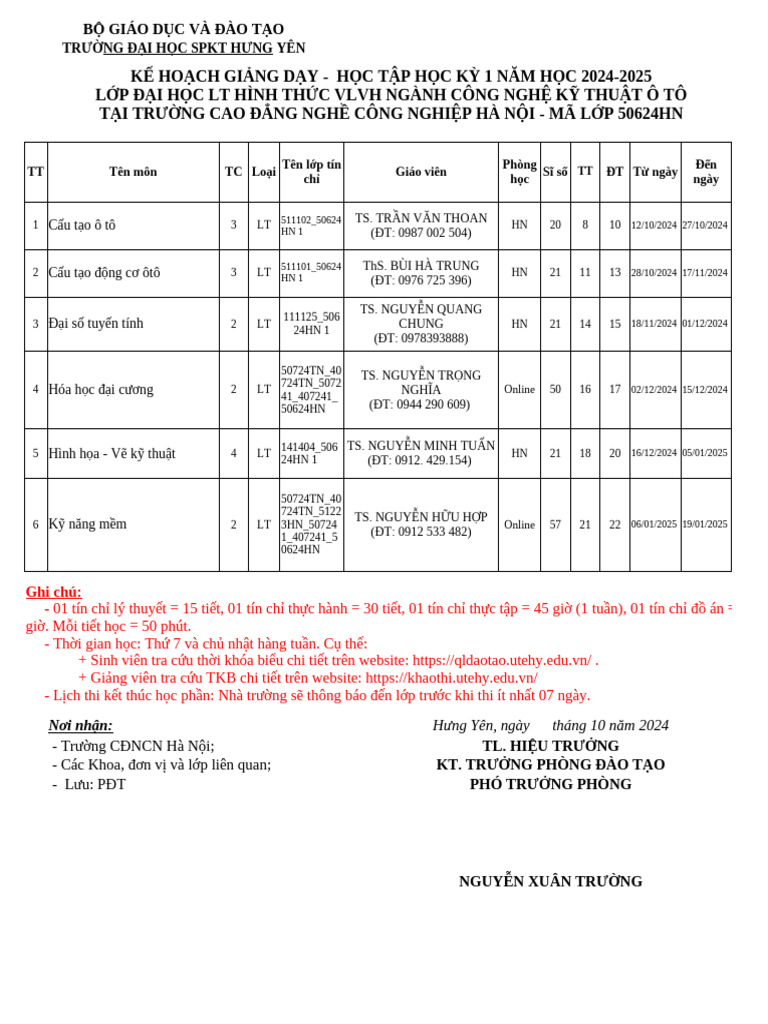 TKB Tuan 21 10 2024 Toan Truong .. | PDF
