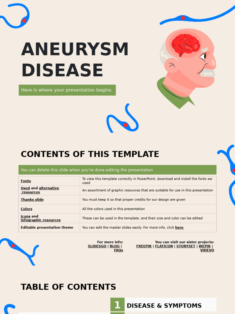 Aneurysm Disease by Slidesgo | PDF | Chronic Condition | Medical Diagnosis