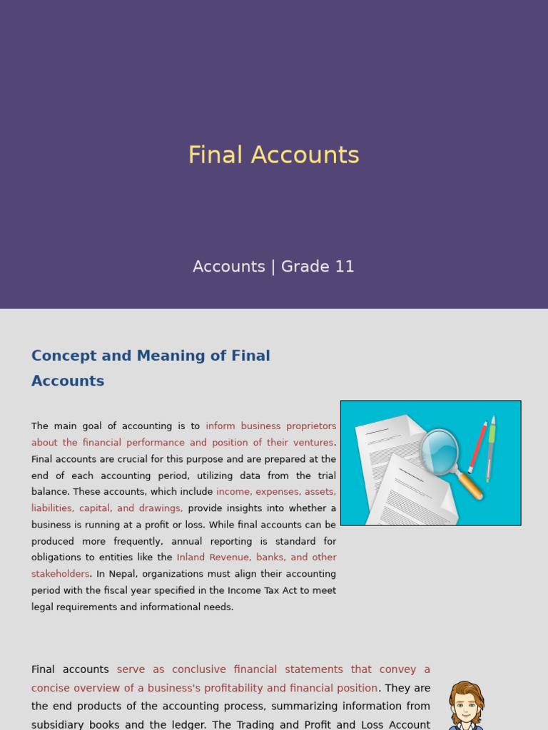 Final Accounts | PDF | Debits And Credits | Deferral