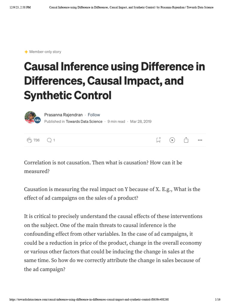 Causal Inference Using Difference in Differences, Causal Impact, and Synthetic Control - by ...