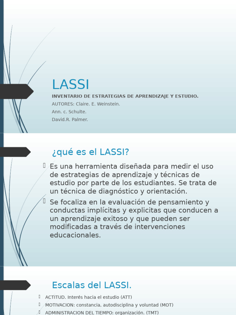 Lassi | PDF | Aprendizaje | Modificación de comportamiento