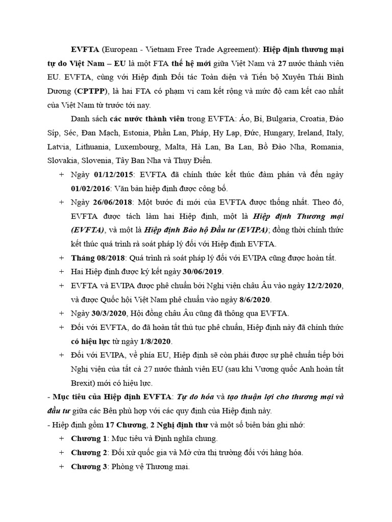 EVFTA | PDF
