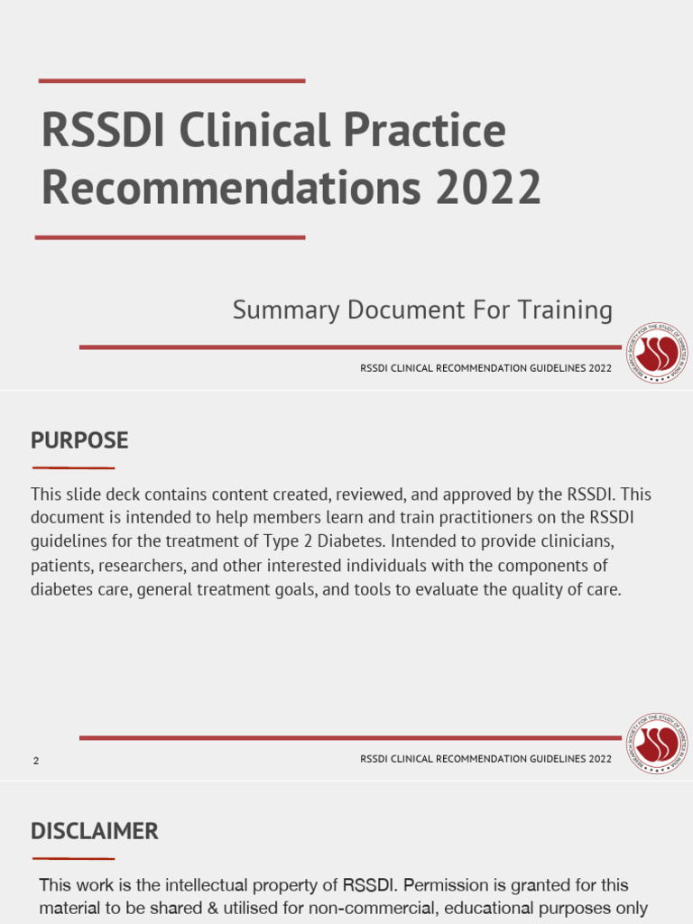 RSSDI Clinical Practice Recommendations 2022 | PDF | Prediabetes | Diabetes