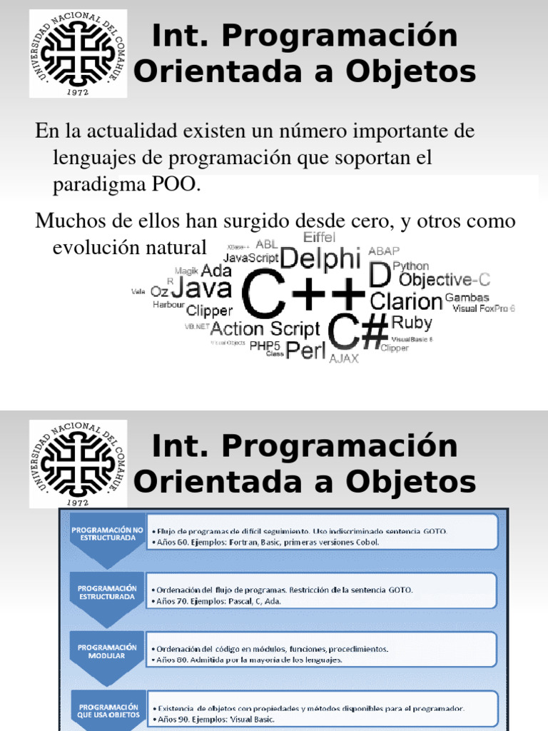 1 1 Conceptos POO | PDF | Objeto (informática) | Programación orientada a objetos
