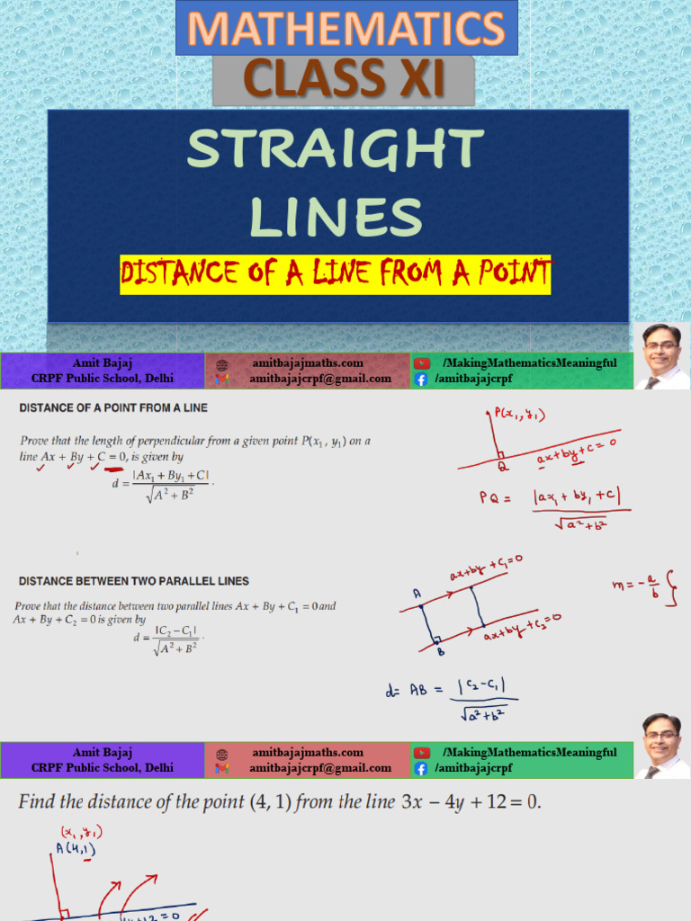 L-5 Straight Lines (Distance of A Point From A Line) | PDF