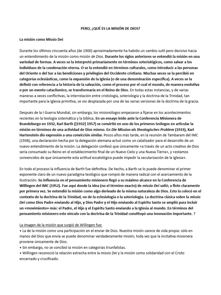 Qué Es Misión de Dios | PDF | Iglesia Católica | Iglesia cristiana