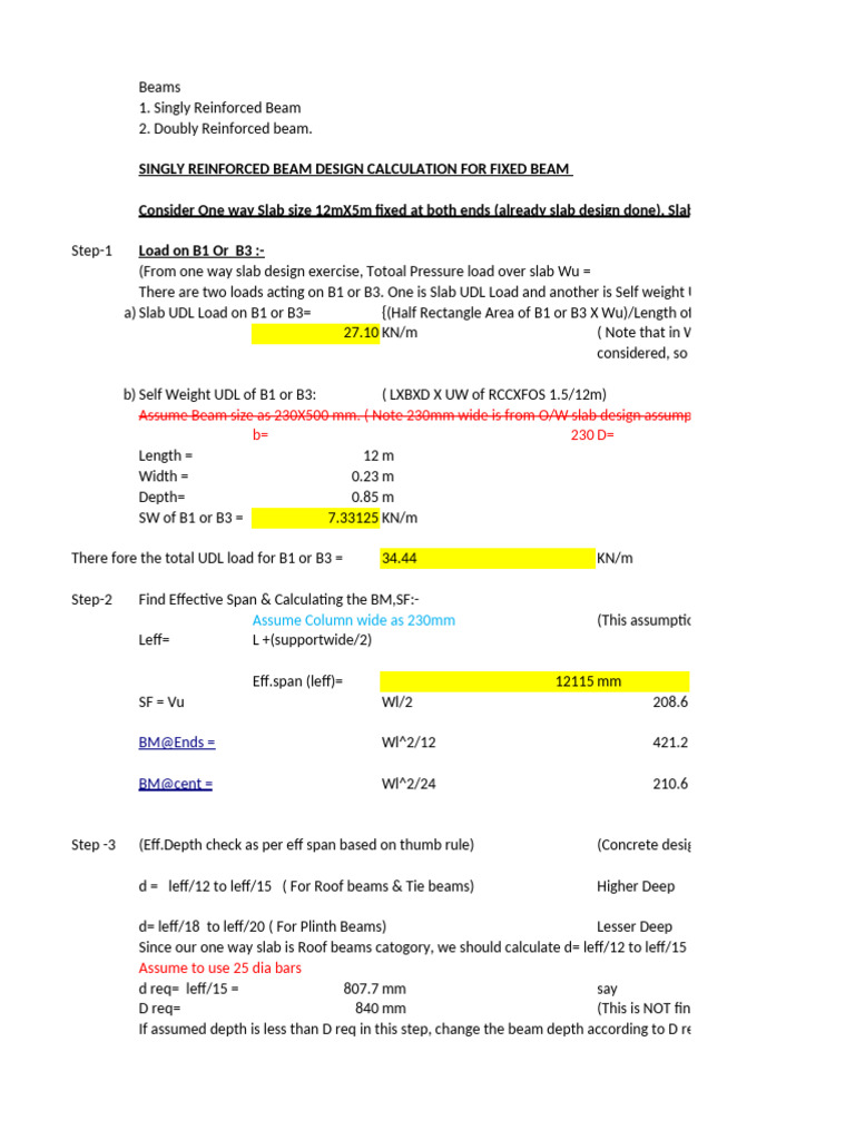 Singly Reinforced Beam Design | PDF | Beam (Structure) | Applied And ... Singly Reinforced Beam Design | PDF | Beam (Structure) | Applied And ...