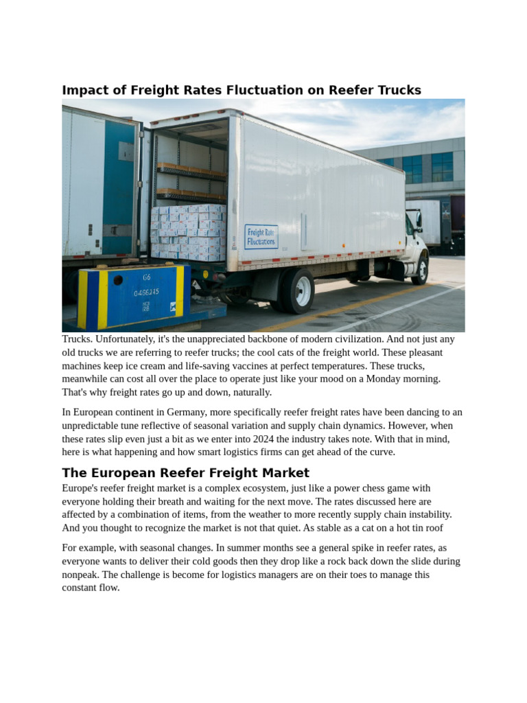 Impact of Freight Rates Fluctuation On Reefer Trucks | PDF | Logistics ...