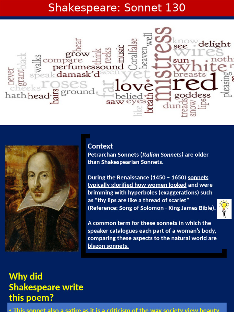 Sonnet 130 | PDF | Sonnets | Poetry
