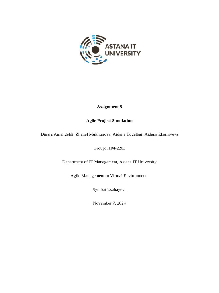 Assignsubmission File Assignment 5 Agile Pdf Agile Software Development User Interface