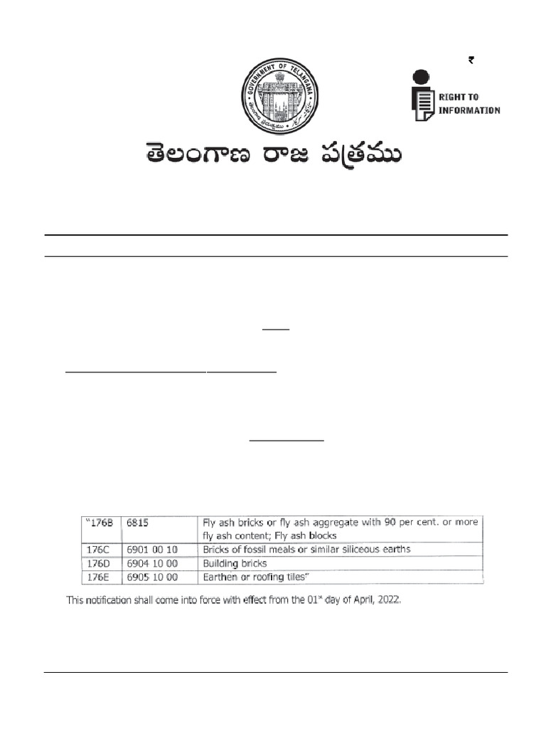The Telangana Gazette: Notifications by Government | PDF