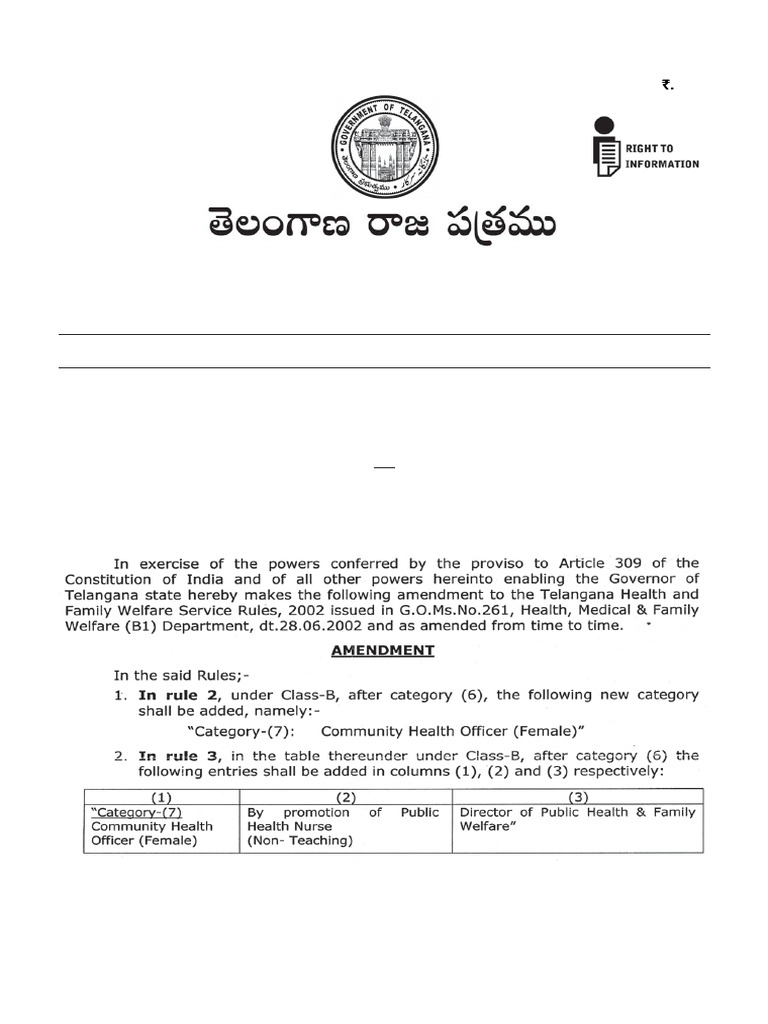The Telangana Gazette: Notifications by Government | PDF