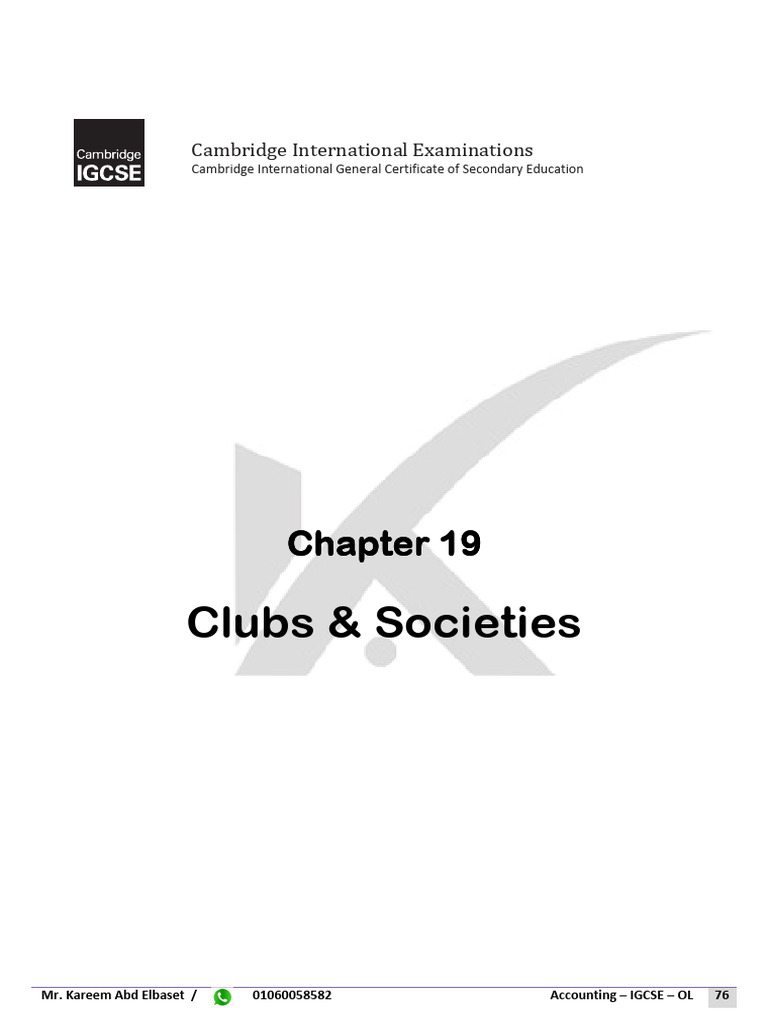 19 Clubs & Societies | PDF | Expense | Government Budget Balance