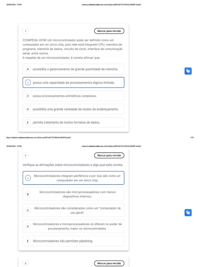 Microprocessadores Av2 Nota 10 | PDF