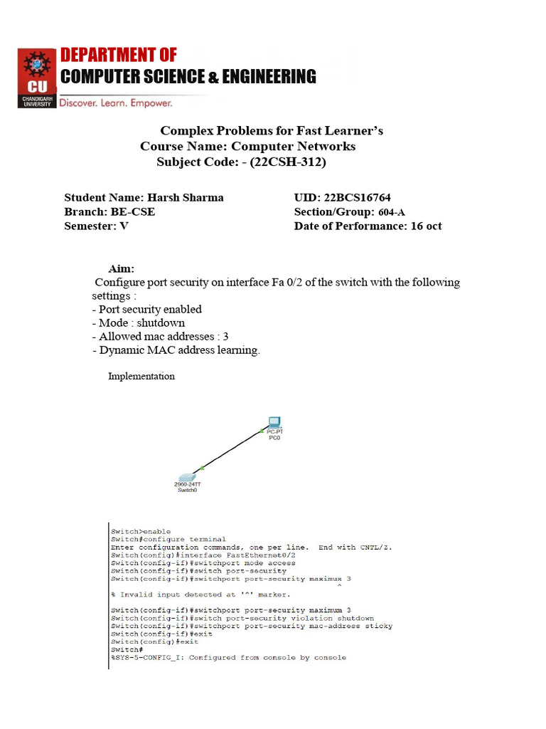 cn Ass harsh | PDF | Computer Network | Ip Address