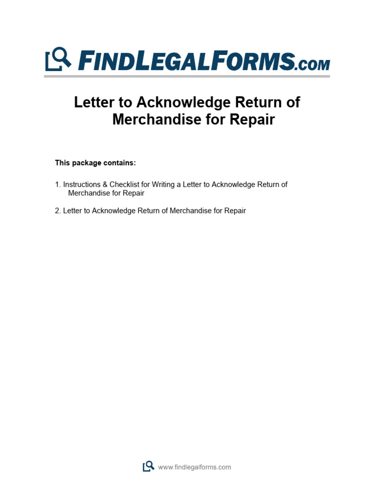Letter To Acknowledge Return of Merchandise For Repair | PDF | Computing