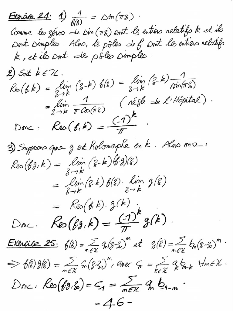 Solutions Des Exercices Du Chapitre V | PDF