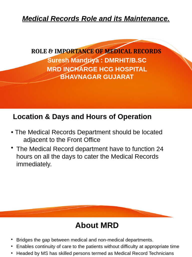 Medical Records Role and Its Maintenance. | PDF | Medical Record | Medicine