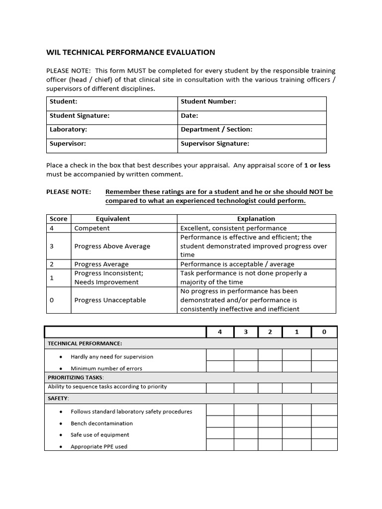 Student Technical Performance Evaluation | PDF | Performance Appraisal ...