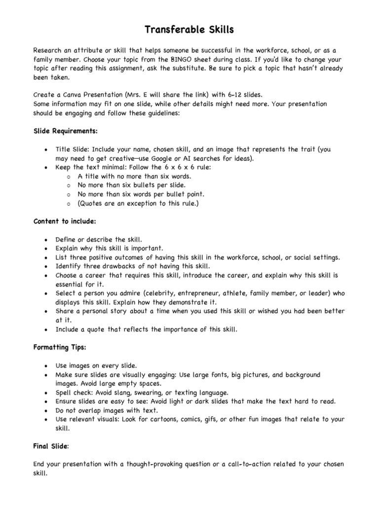 Transferable Skills Directions Pers Dev | PDF