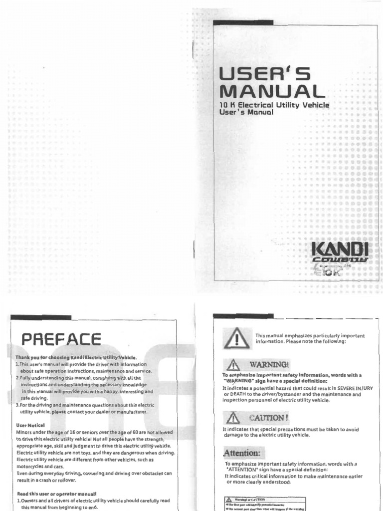 Kandi Cowboy Owners Manual | PDF