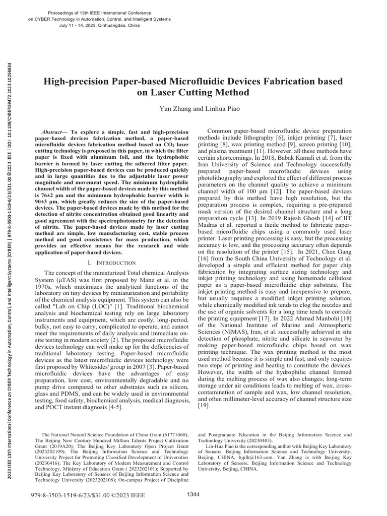High-Precision Paper-Based Microfluidic Devices Fabrication Based On ...