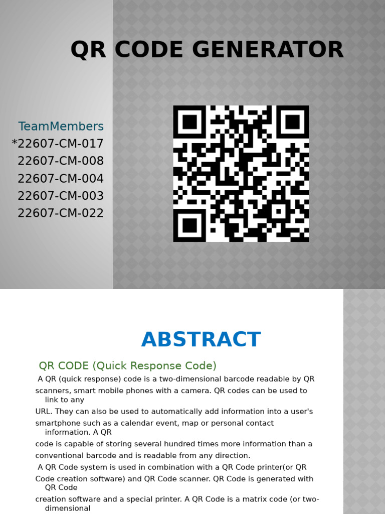 QR Code Generator | PDF
