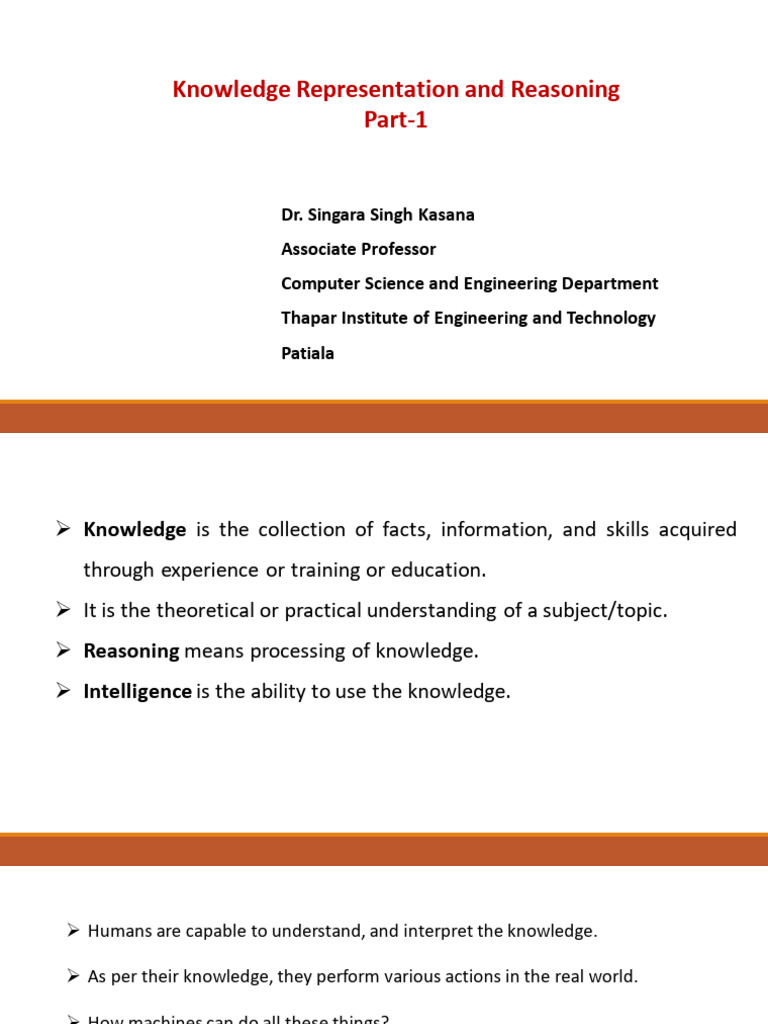 15 Knowledge Representation in AI-Part I | PDF | Logic | Knowledge