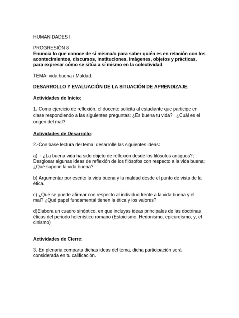 HUM I Desarrollo Progresion 8 | PDF | Crecimiento personal y profesional | Relaciones personales ...