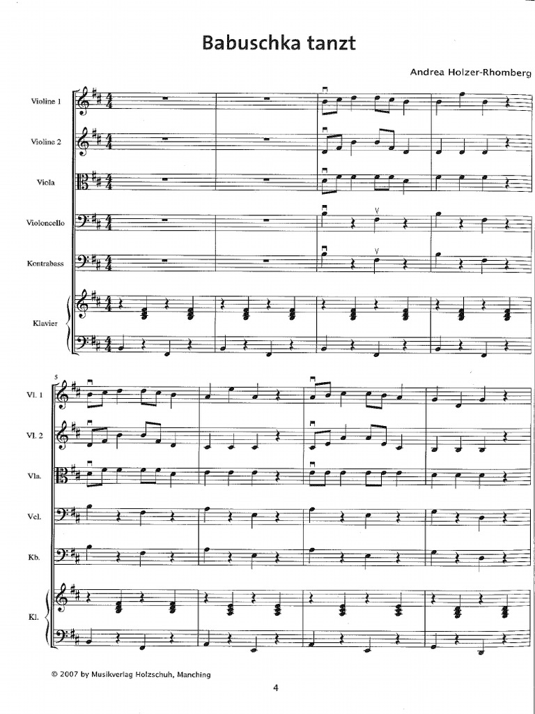 Babuschka Tanzt, Partituur en Partijen | PDF