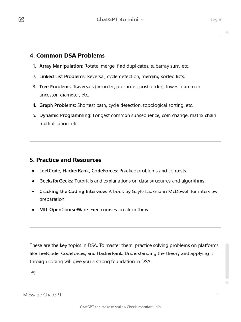 Common Dsa Problems: Chatgpt 4O Mini | PDF