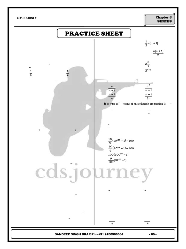 CDS Journey: Practice Sheet Solutions | PDF | Numbers | Mathematical ...