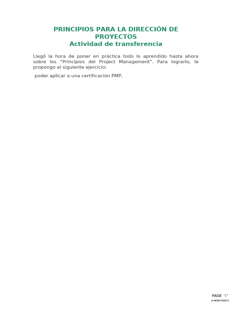 Ejercicio Práctico de Project Management | PDF