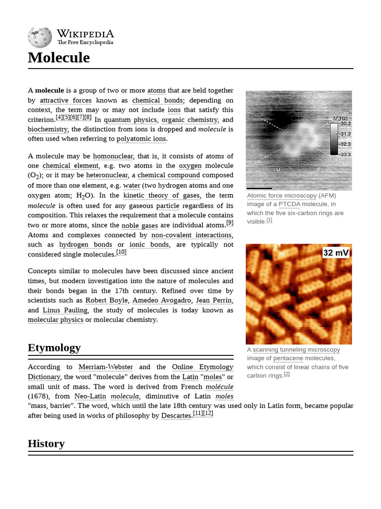 Molecule | PDF | Molecules | Chemical Bond