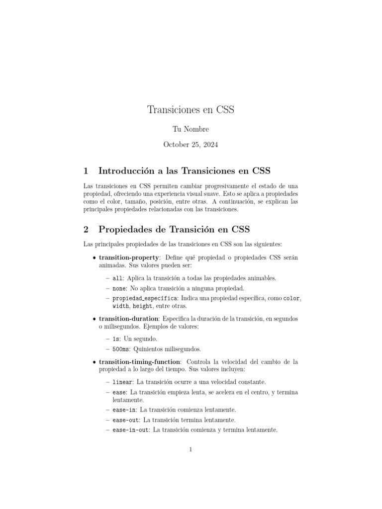 Transiciónes en CSS | PDF | Informática | Desarrollo web