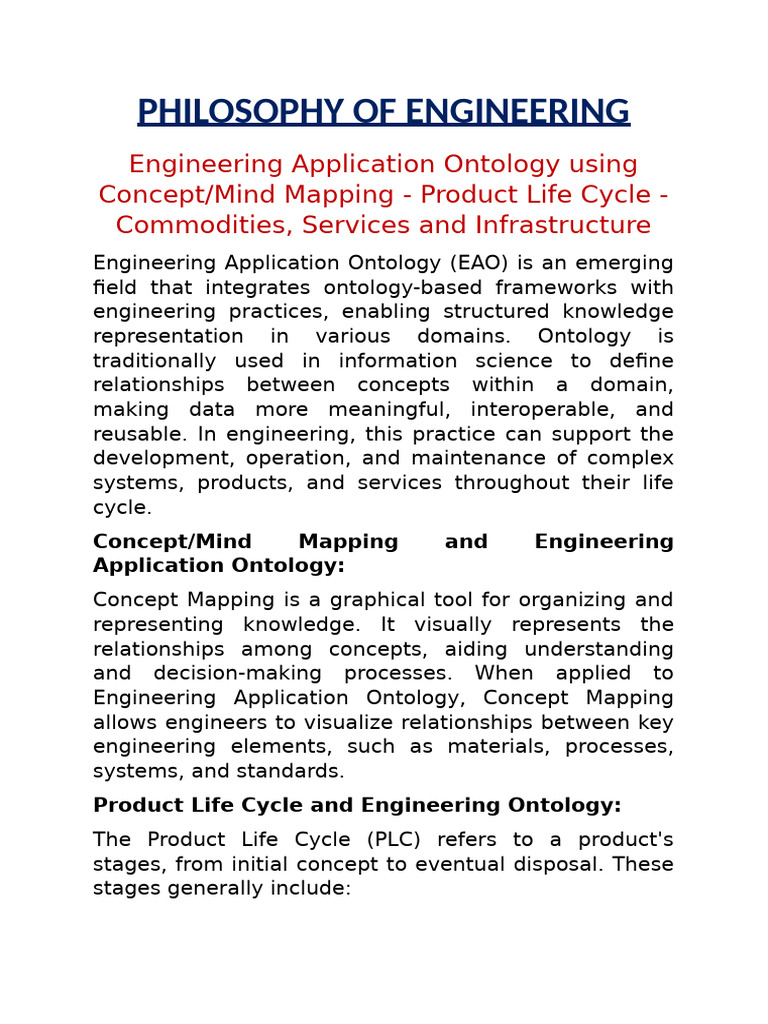 Engineering Application Ontology Overview | PDF | Concept | Infrastructure