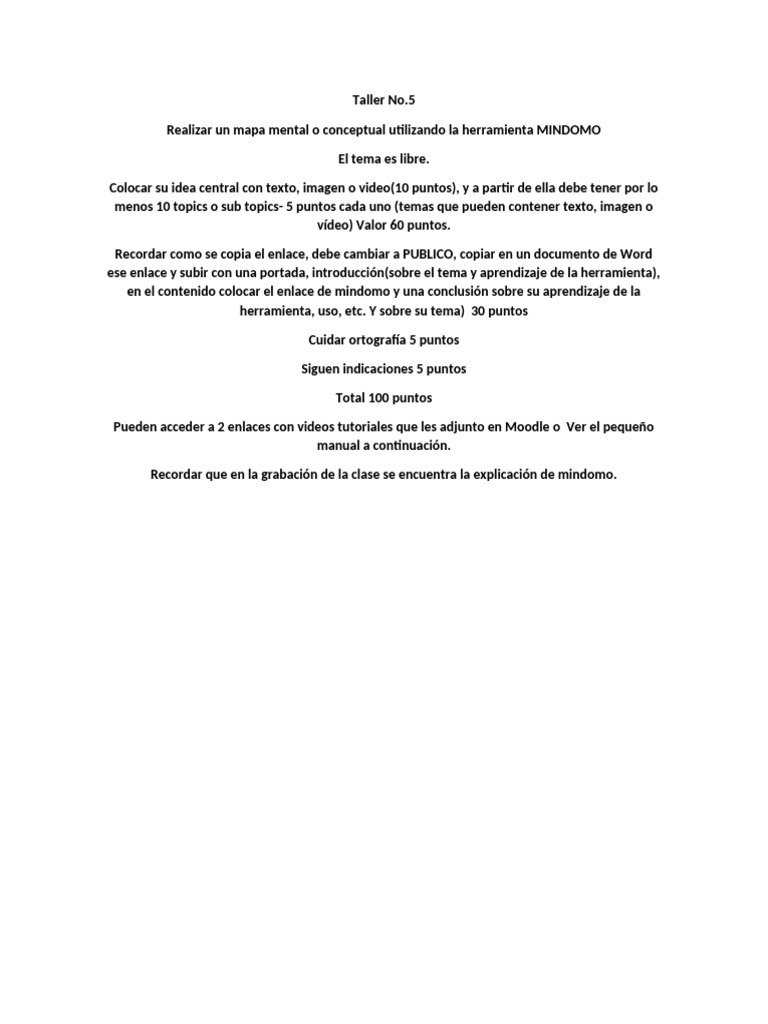 Taller No.5 Mindomo | PDF