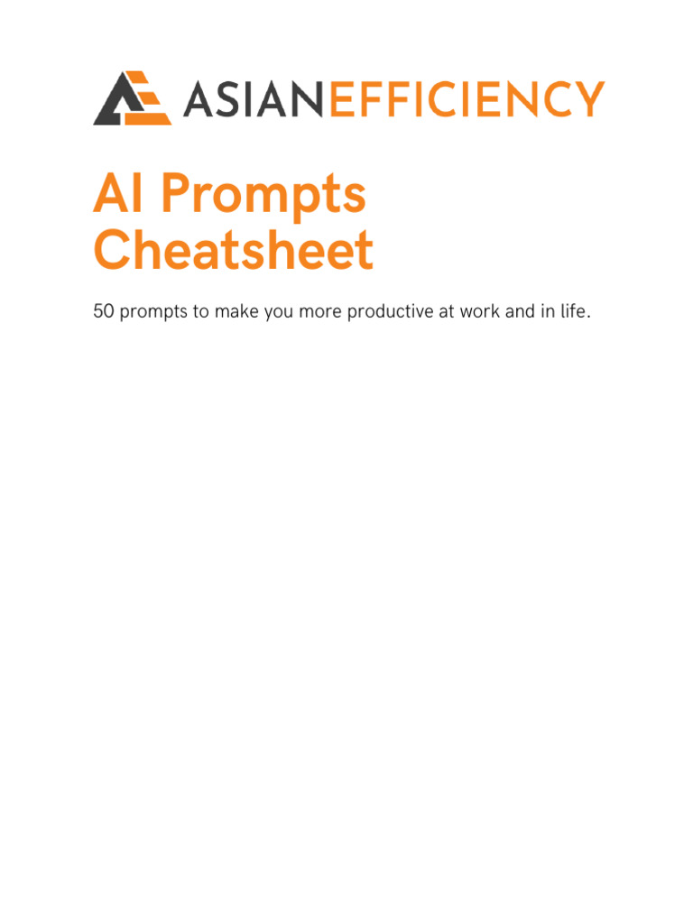 AI Cheatsheet by Asian Efficiency | PDF | Artificial Intelligence ...