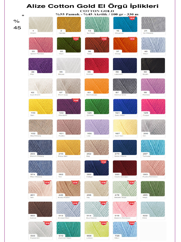 Alize Cotton Gold El Örgü İplikleri Alize ALİZE | PDF